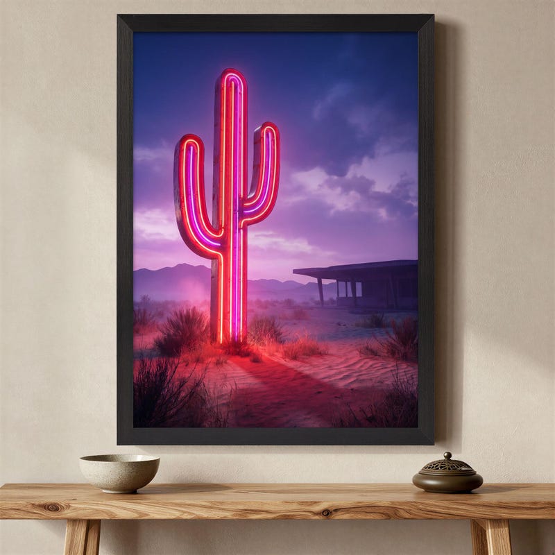 Retro Neon Poster - Etsy