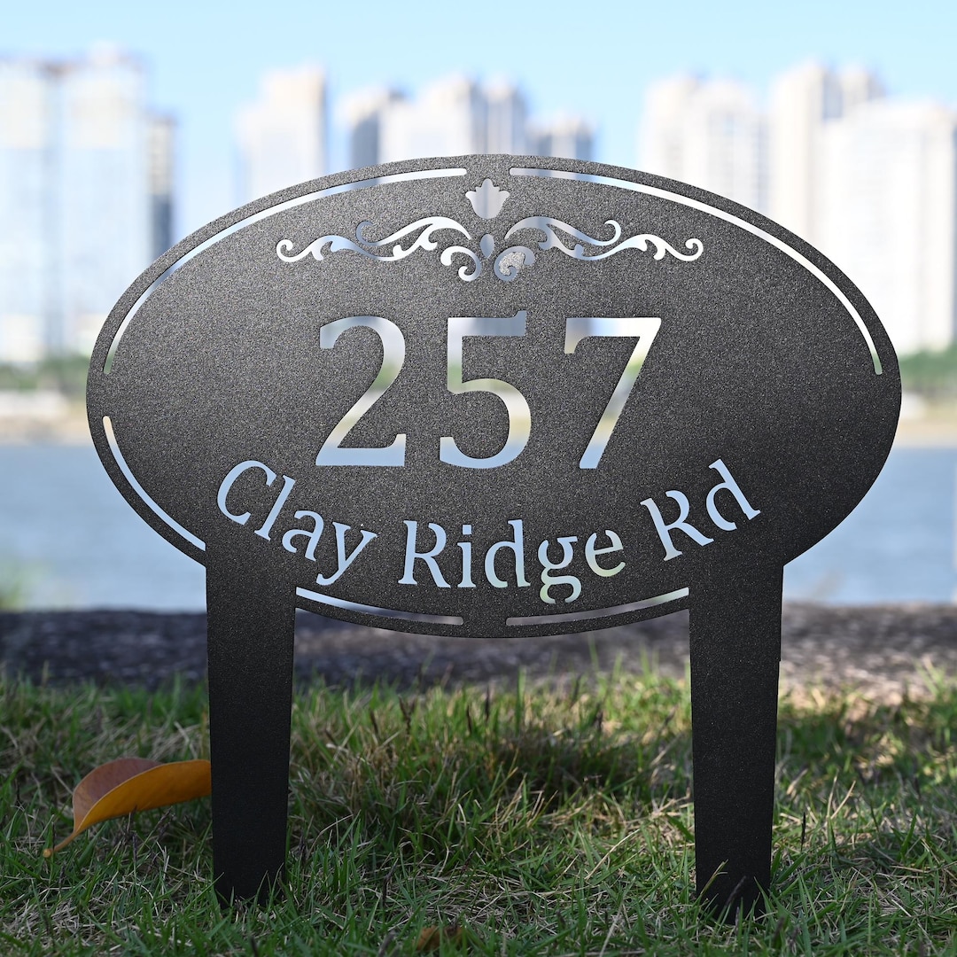Custom Address Sign, Yard Address Stake, Personalized House Number Sign ...