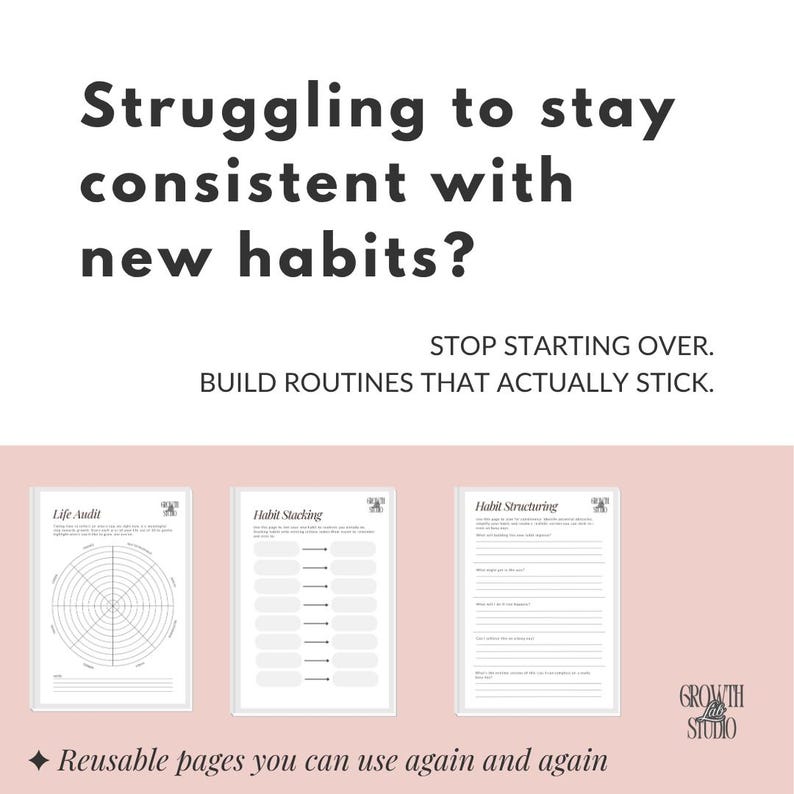Habit Tracker Printable | Habit Builder Workbook | Build Consistent ...