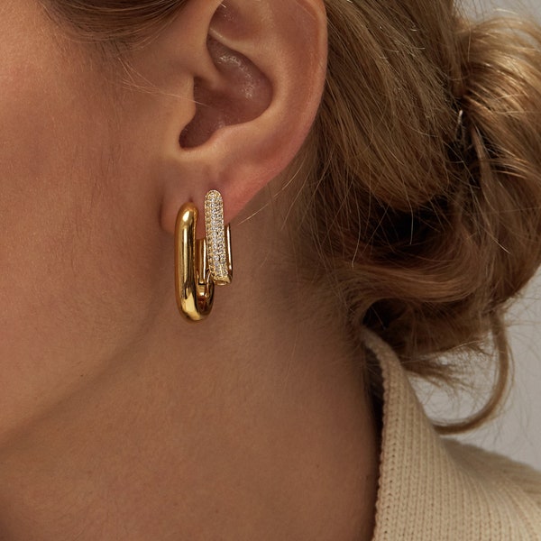 Rectangle Hoops - Etsy
