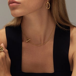 Toggle Clasp Chain Toggle Necklace Gold OT Clasp Choker - Etsy
