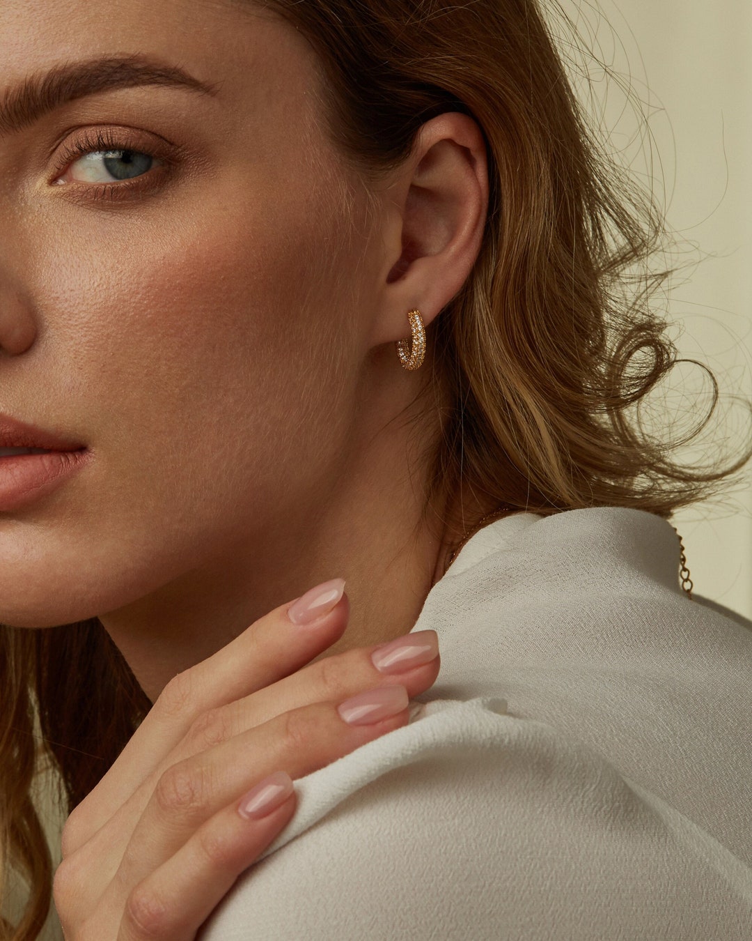 Micro Pave Hoops Pave Hoop Earrings Cubic Pave Hoops - Etsy