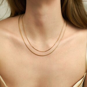 Snake Necklace Thin Chain Gold Necklace Chain Necklace Herringbone ...