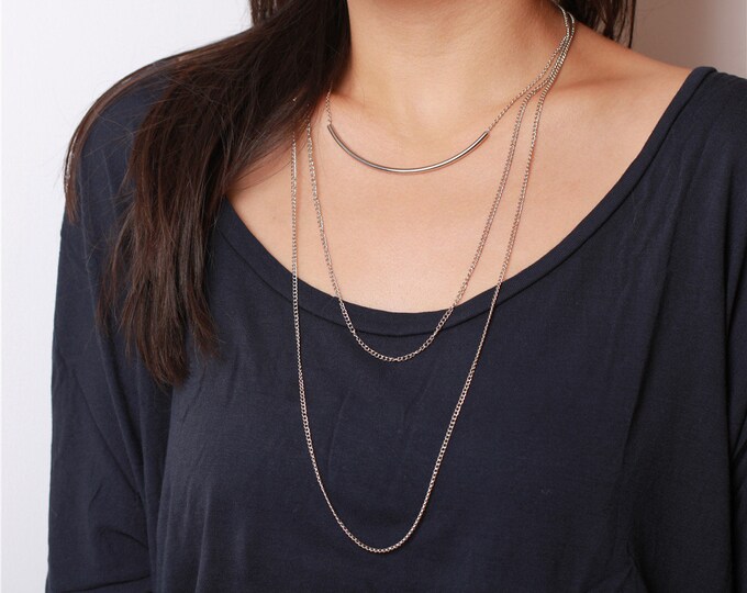 Delicate Simple Everyday Long Layering Necklace - Etsy