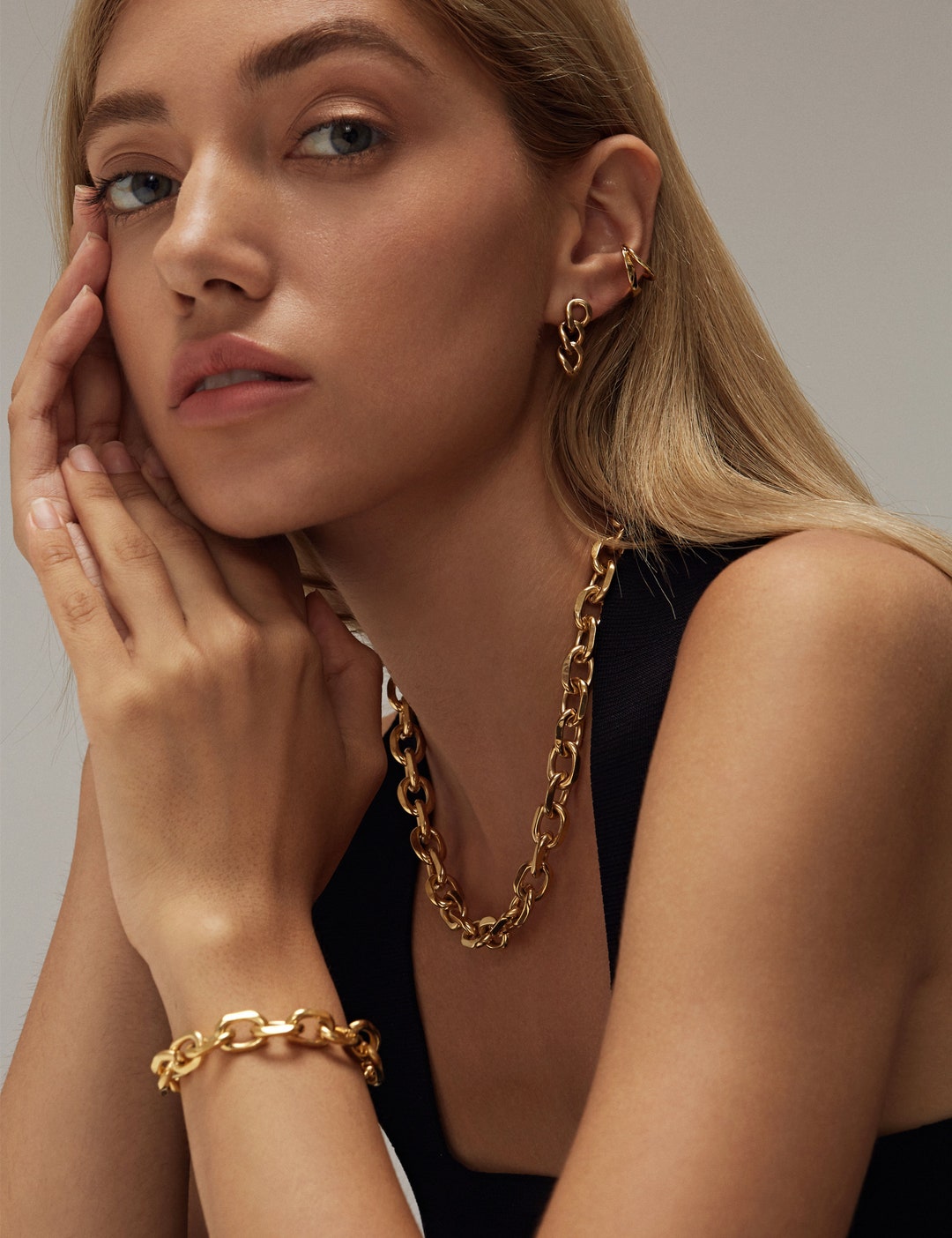 Chunky Chain Link Chain Necklace Statement Jewelry Chain Necklace Gold ...