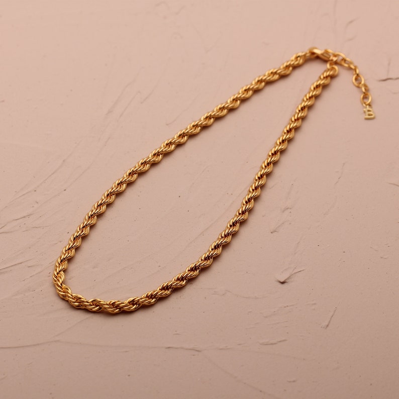 Gold Rope Necklace Thick Rope Necklace Rope Twist Necklace - Etsy