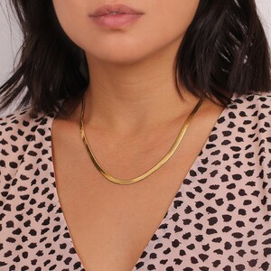 Thick Snake Chain Snake Chain Necklace Flat Chain Necklace - Etsy