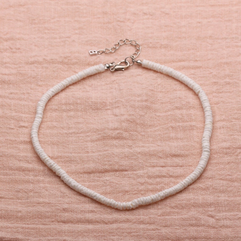 Puka Shell Necklace Beach Choker Heishe Puka Shell White - Etsy