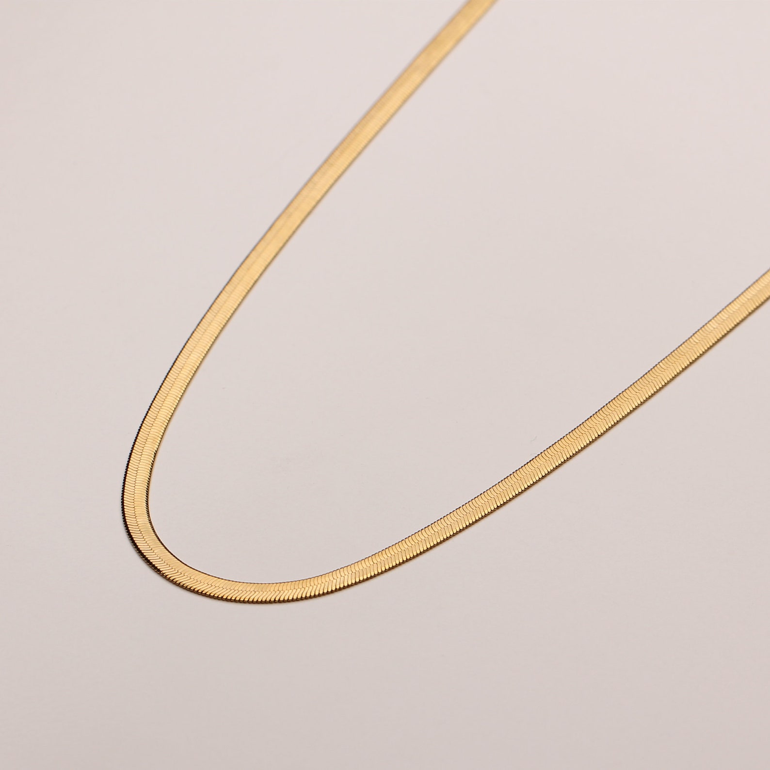 Thick Snake Chain Snake Chain Necklace Flat Chain Necklace | Etsy