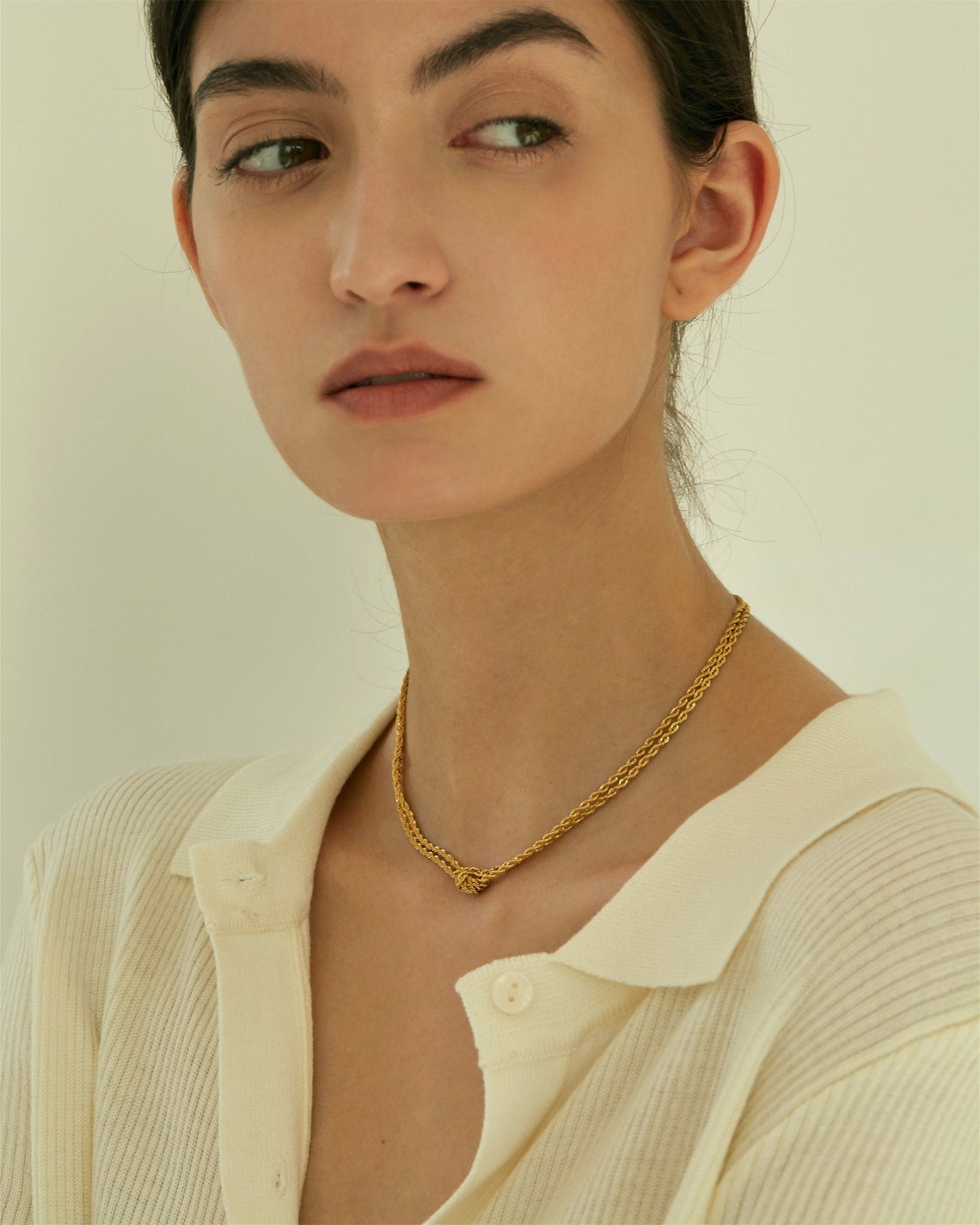 Double Rope Necklace Knot Rope Necklace Gold Rope Chain | Etsy