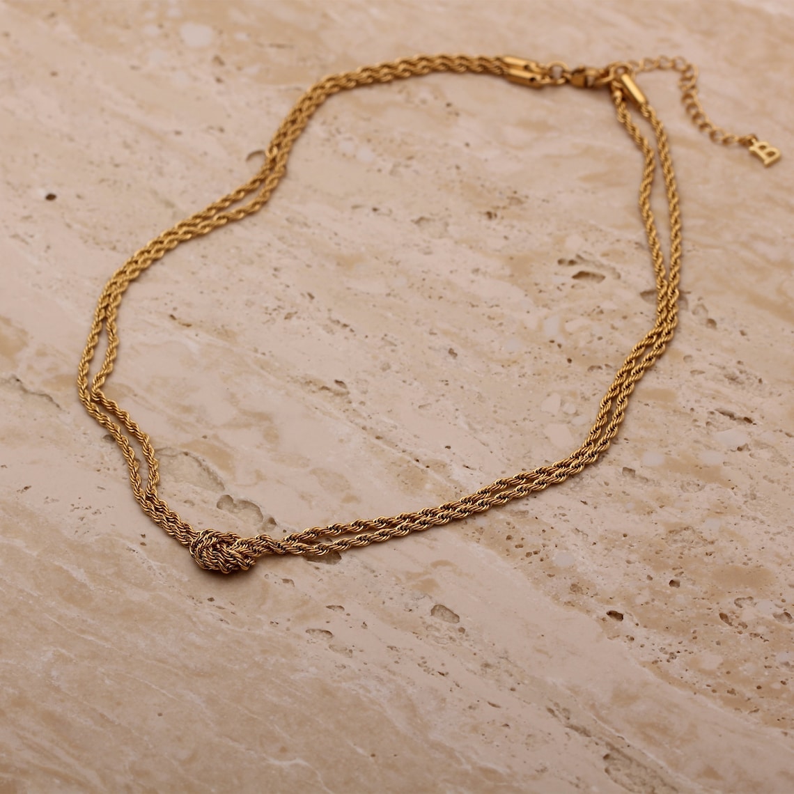 Double Rope Necklace Knot Rope Necklace Gold Rope Chain | Etsy