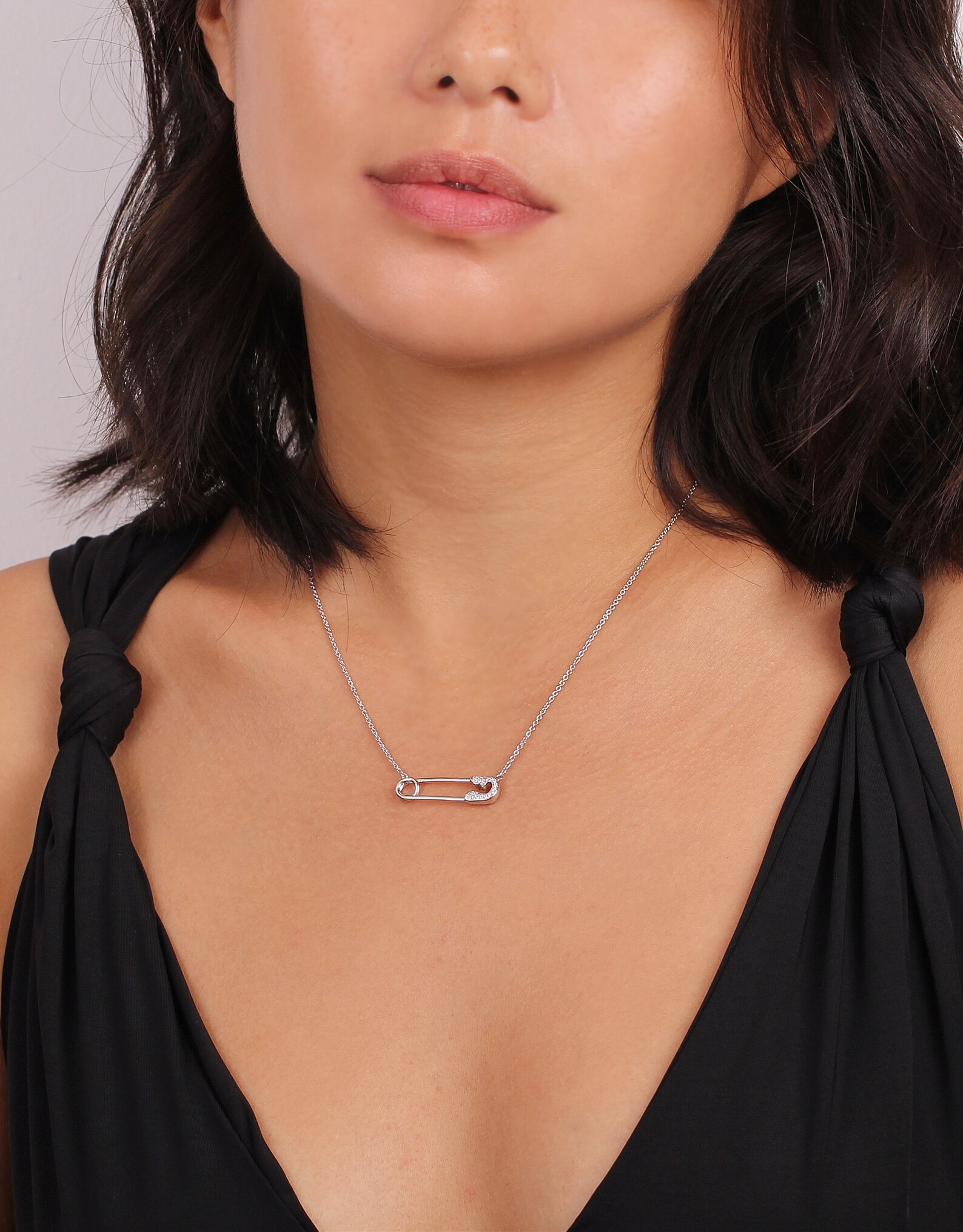 Safety Pin Necklace Safety Pin Pendant Silver Safety Pin - Etsy