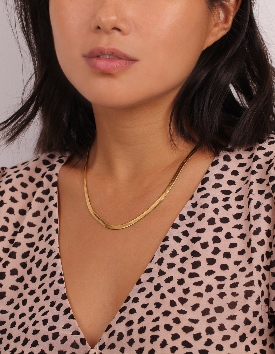 Thick Snake Chain Snake Chain Necklace Flat Chain Necklace - Etsy