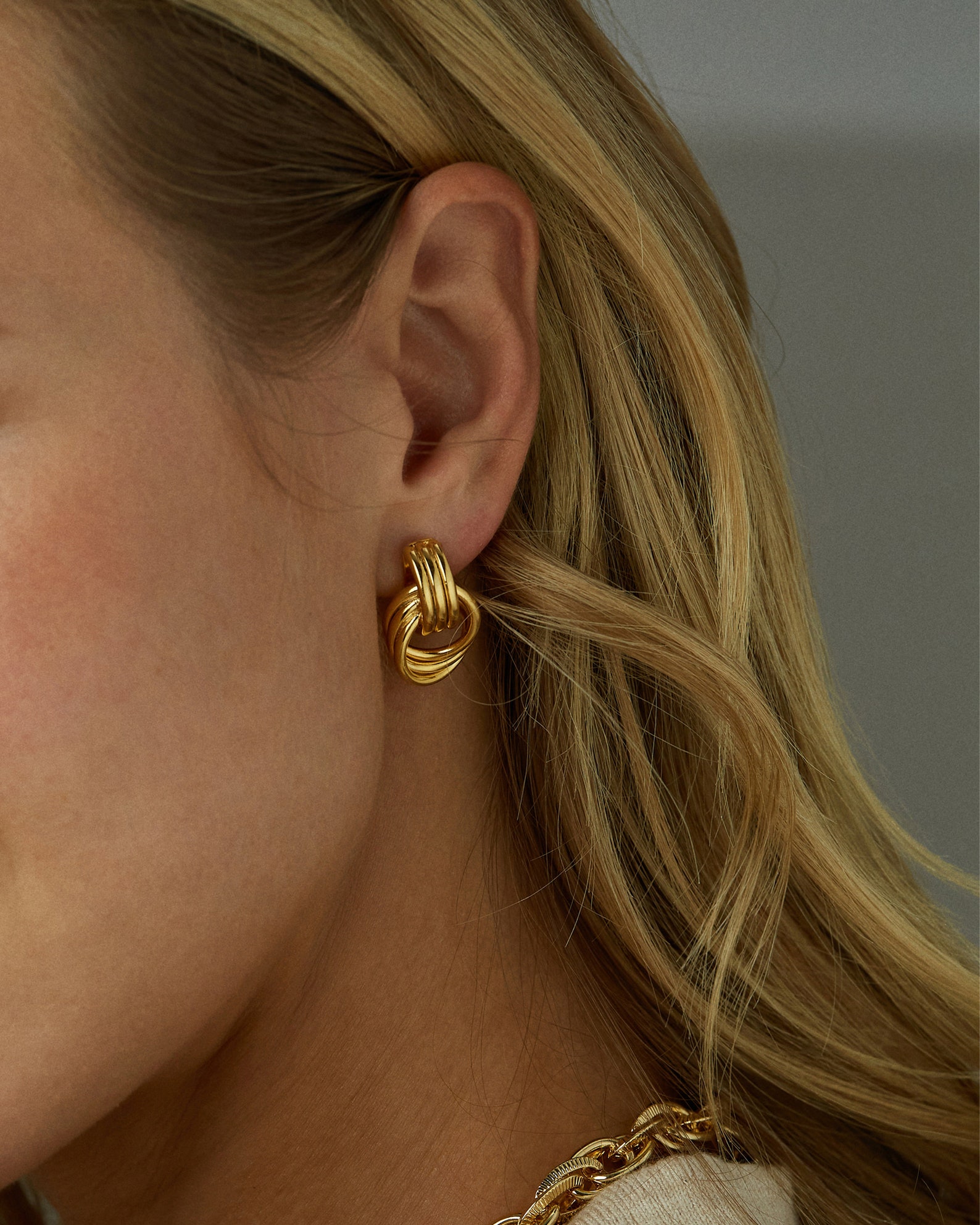 Love Knot Earrings Triple Knot Earrings Door Knocker Hoops - Etsy