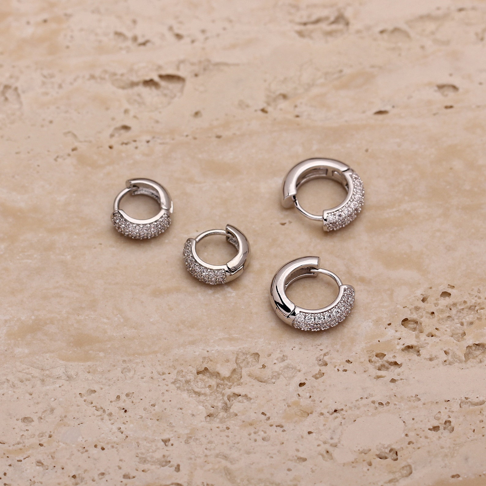 Cubic Huggie Hoops CZ Cartilage Hoops Tiny Pave Hoops - Etsy