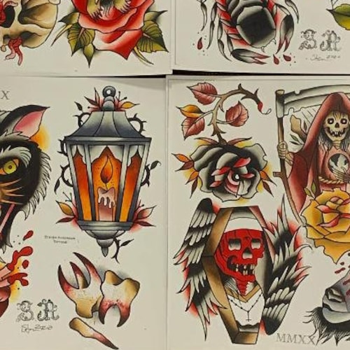 TATTOO FLASH SET 2017 - Etsy