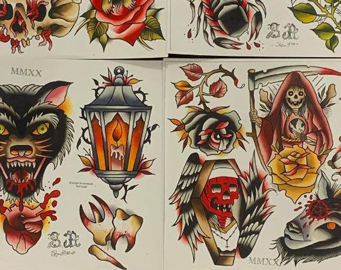 TATTOO FLASH SET 2020 - Etsy