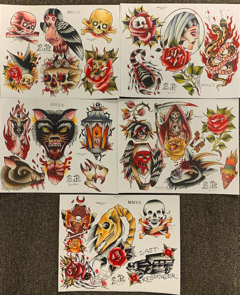 TATTOO FLASH SET 2020 - Etsy