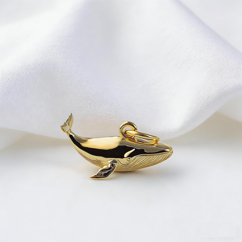 Blue Whale Pendant Necklace 18k Gold, Dainty Whale Charm Jewelry Silver ...