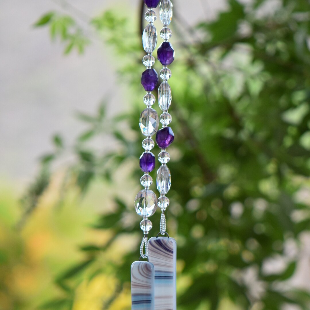 Gorgeous Amethyst Sun-catcher Wind Chime With Glass Crystal - Etsy