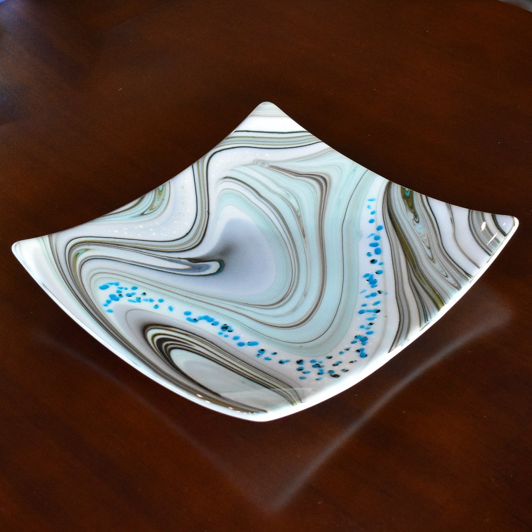 Large 12 Contemporary Glass Tray for Table or Display - Etsy