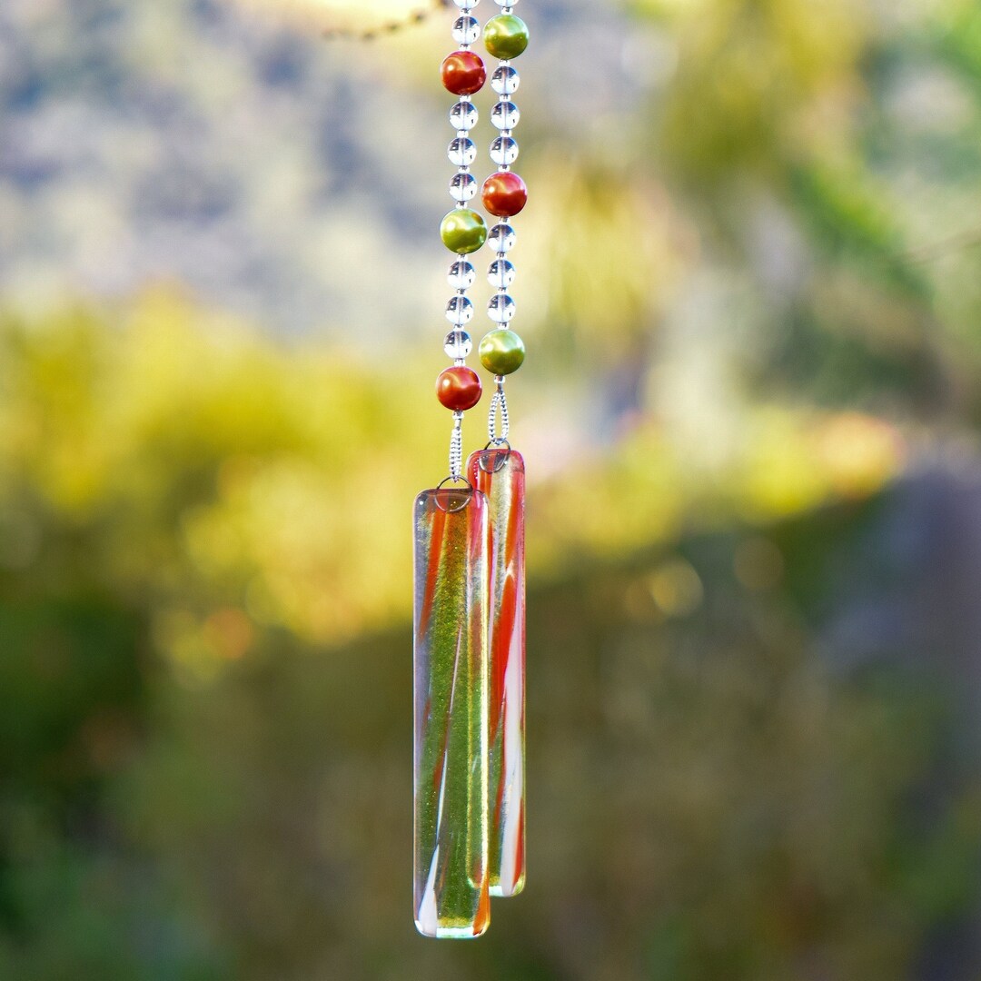 Glass Wind Chime in Summer Colors for Patio, Porch, Garden or Balcony ...