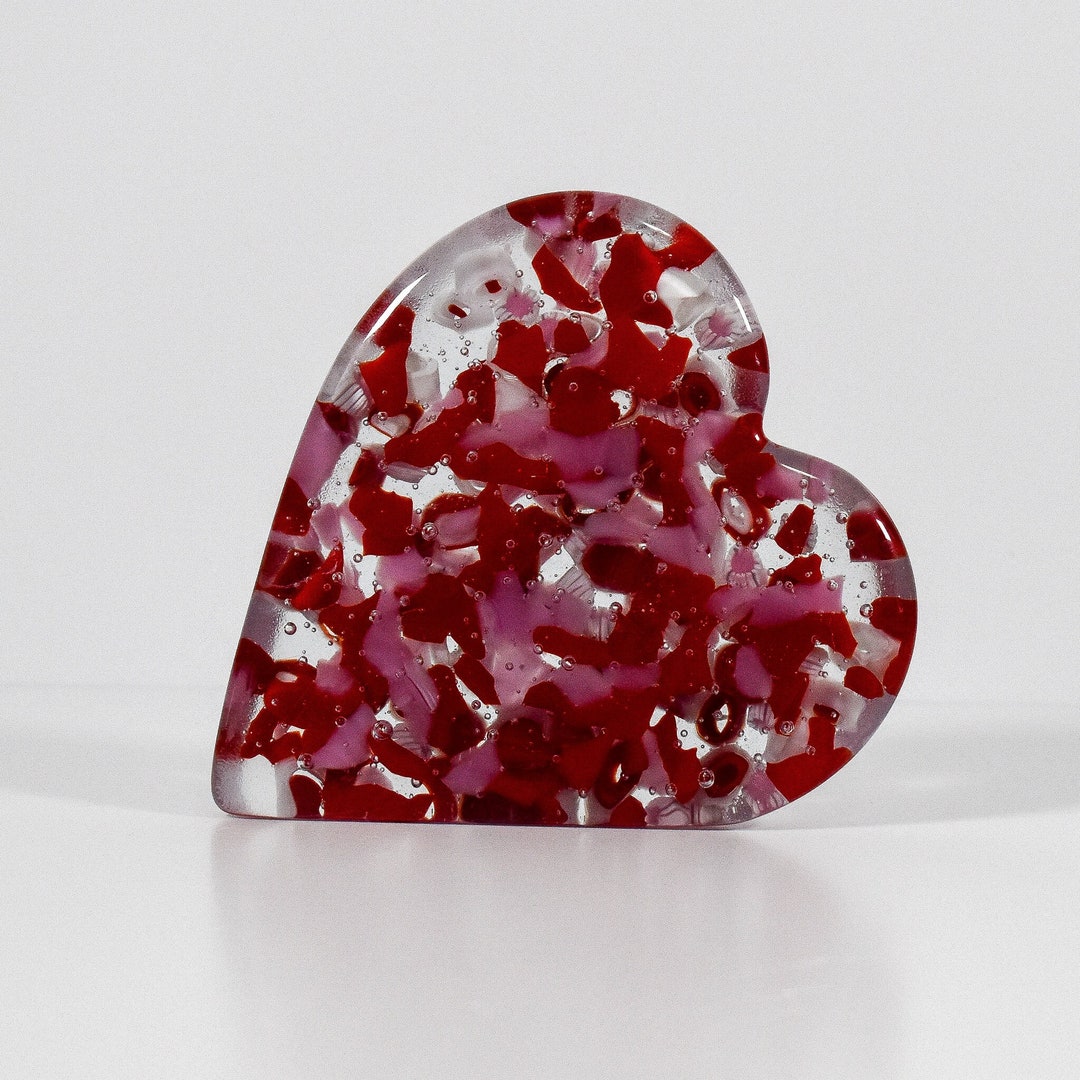 Heart-shaped Glass Paperweight for Valentine Office Desk Decor - Etsy