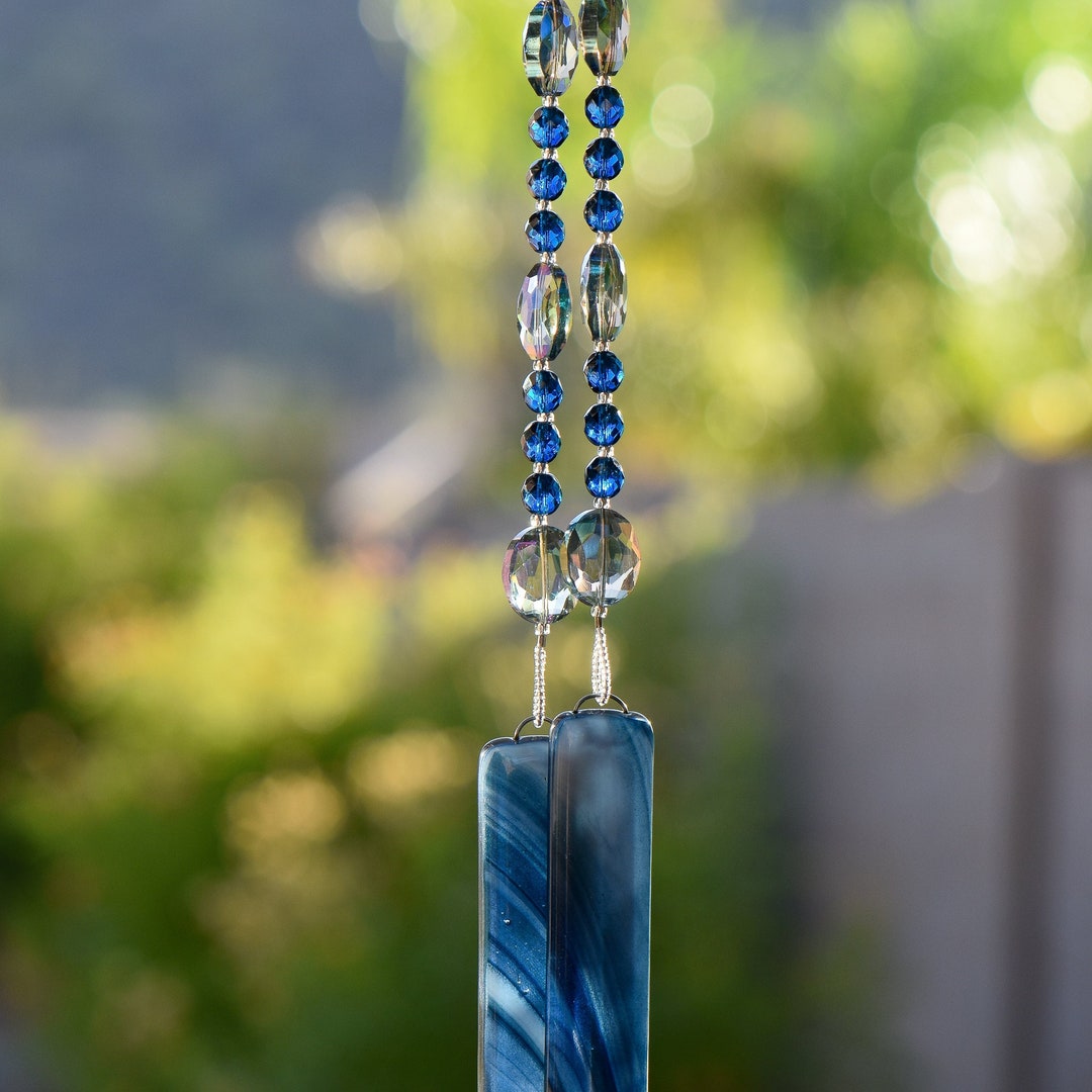 Dark Aqua Blue Sun Chime for Outdoor Spaces - Etsy