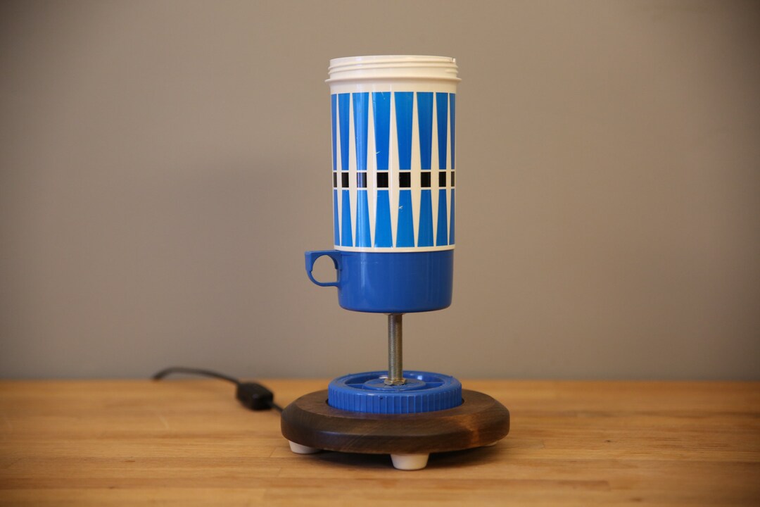 Deconstructed Thermos Lamp / Upcycled 1960s 1970s Retro Vintage Plastic ...
