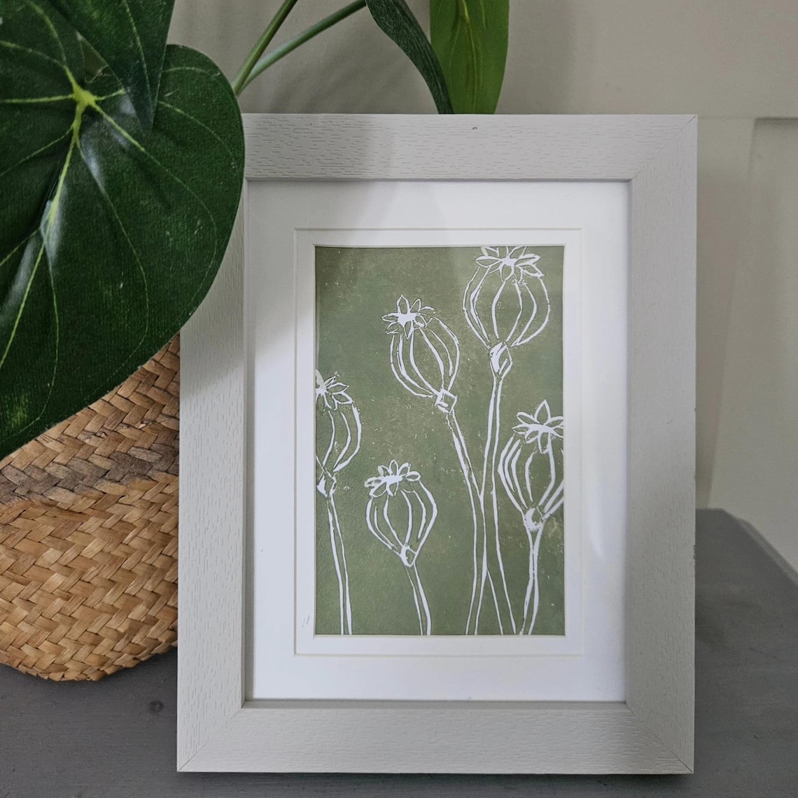 Poppy Head Lino Print - Etsy UK