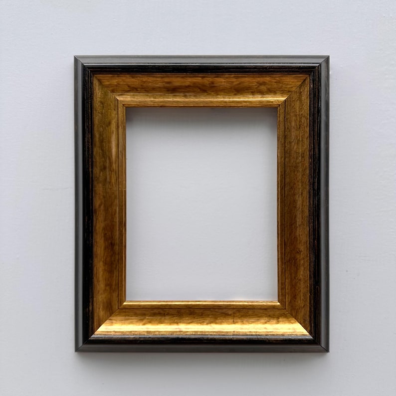 Black Gold Wooden Frame – Hand Applied Gold Leaf, European Decor ...