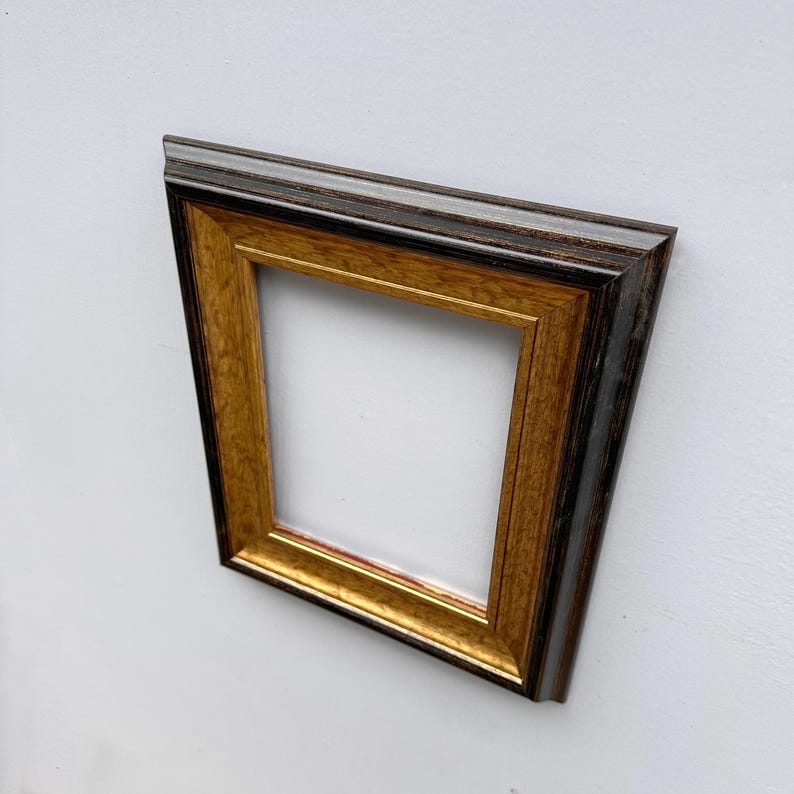 Black Gold Wooden Frame – Hand Applied Gold Leaf, European Decor ...