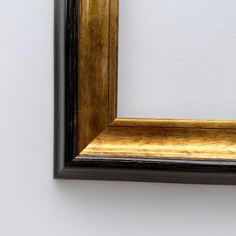 Black Gold Wooden Frame – Hand Applied Gold Leaf, European Decor ...