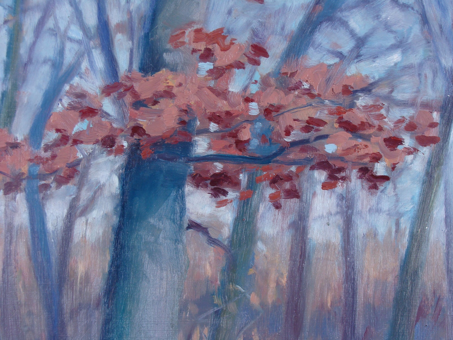 Oak Tree, Late Fall Original Painting - Etsy