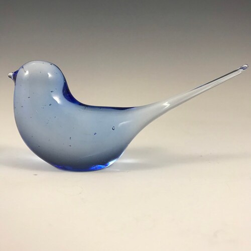 Cobalt Blue Blown Glass Bird - Etsy