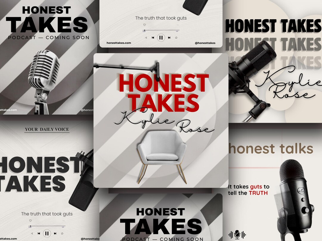 Editable Podcast Cover Art Templates | Canva Bundle (digital Download ...