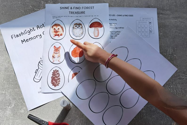 Flashlight Easter Game Printable | Shine & Find Eggs Activity, Forest ...