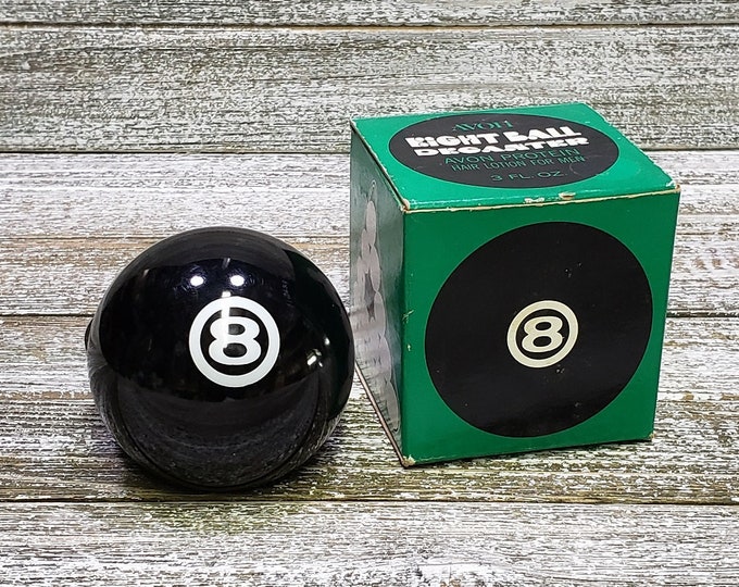 Vintage 8 Ball Avon Bottle + Box, Vintage Pool Shark Billiards Avon ...
