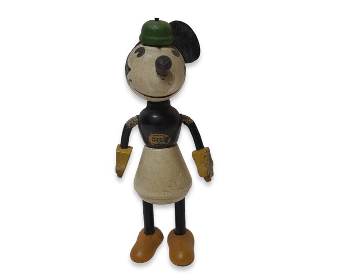 1930s Vintage Minnie Mouse Fun-e-flex Wood Doll, Walt E Disney ...
