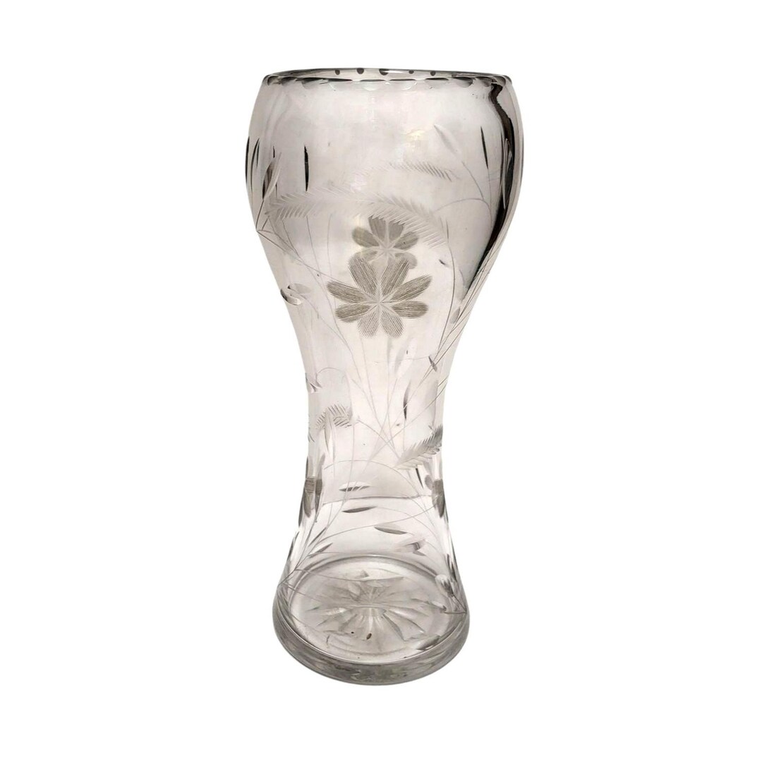 Antique American Brilliant Cut Crystal Corset Vase, Decorative ...