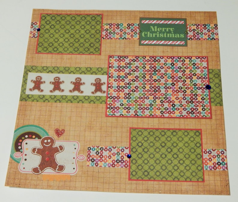 12x12 Premade Christmas Scrapbook Layout Merry Christmas | Etsy