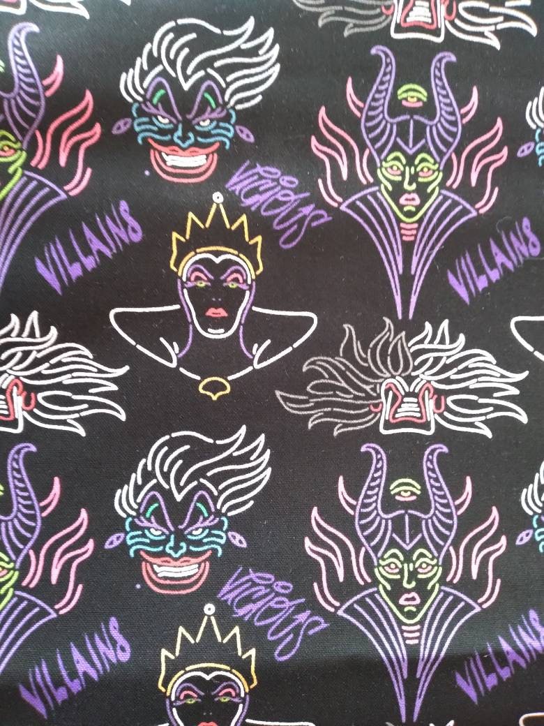 Disney fabric villains villain villian villians sold by the yard. BTY ...