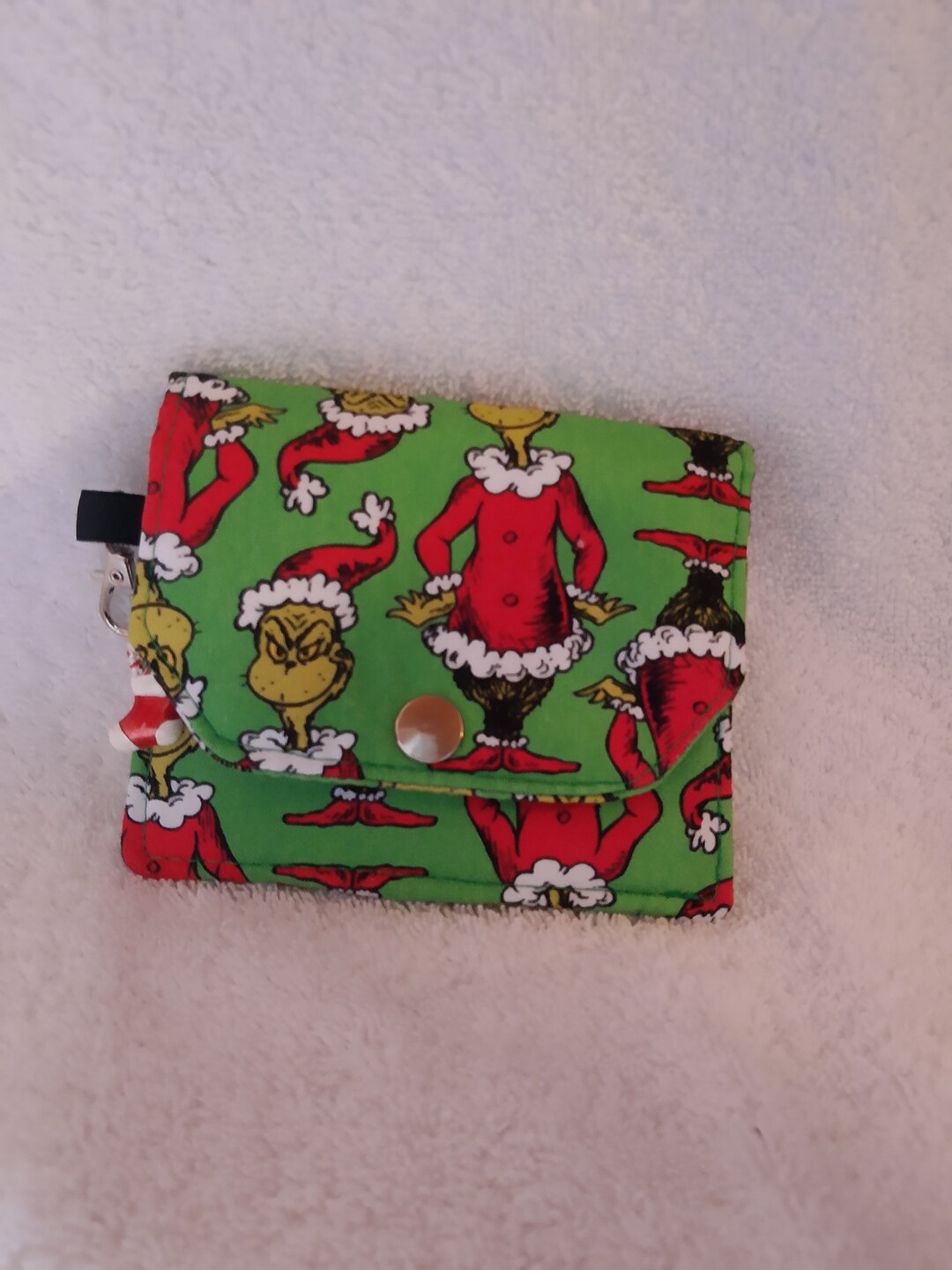 Grinch Zipper Coin Pouch Wallet Credit Card Mini. Handmade Very Handy ...