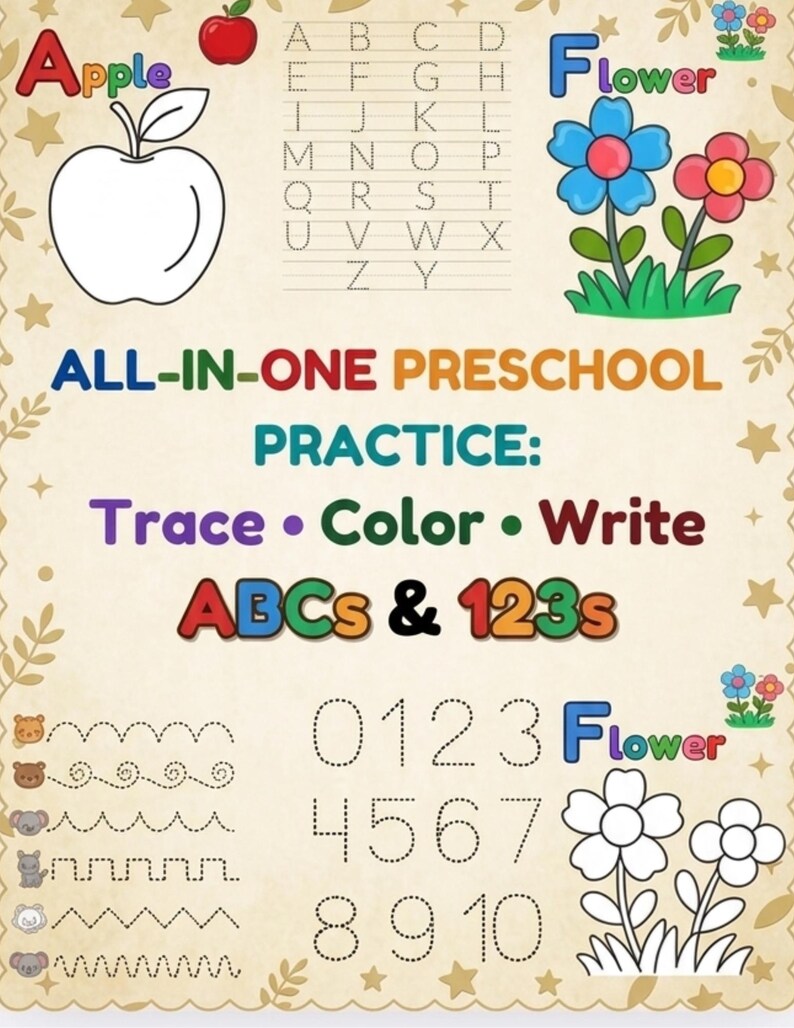 Preschool Abcs & 123s Tracing Book: Kindergarten Learning Workbook ...