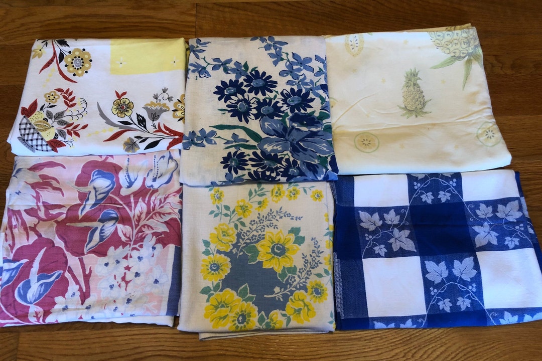 Six Vintage Cutter Tablecloths Craft Repurpose Lot - Etsy