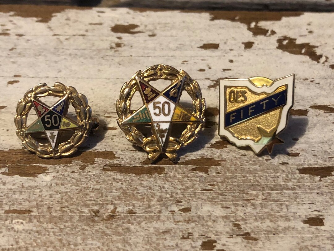 Three Order of the Eastern Star 50 Year Pins OES Lot - Etsy