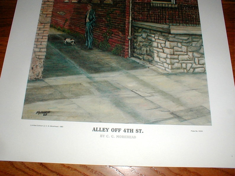 C G Morehead Print alley off 4th Street Owensboro Ky Artist - Etsy