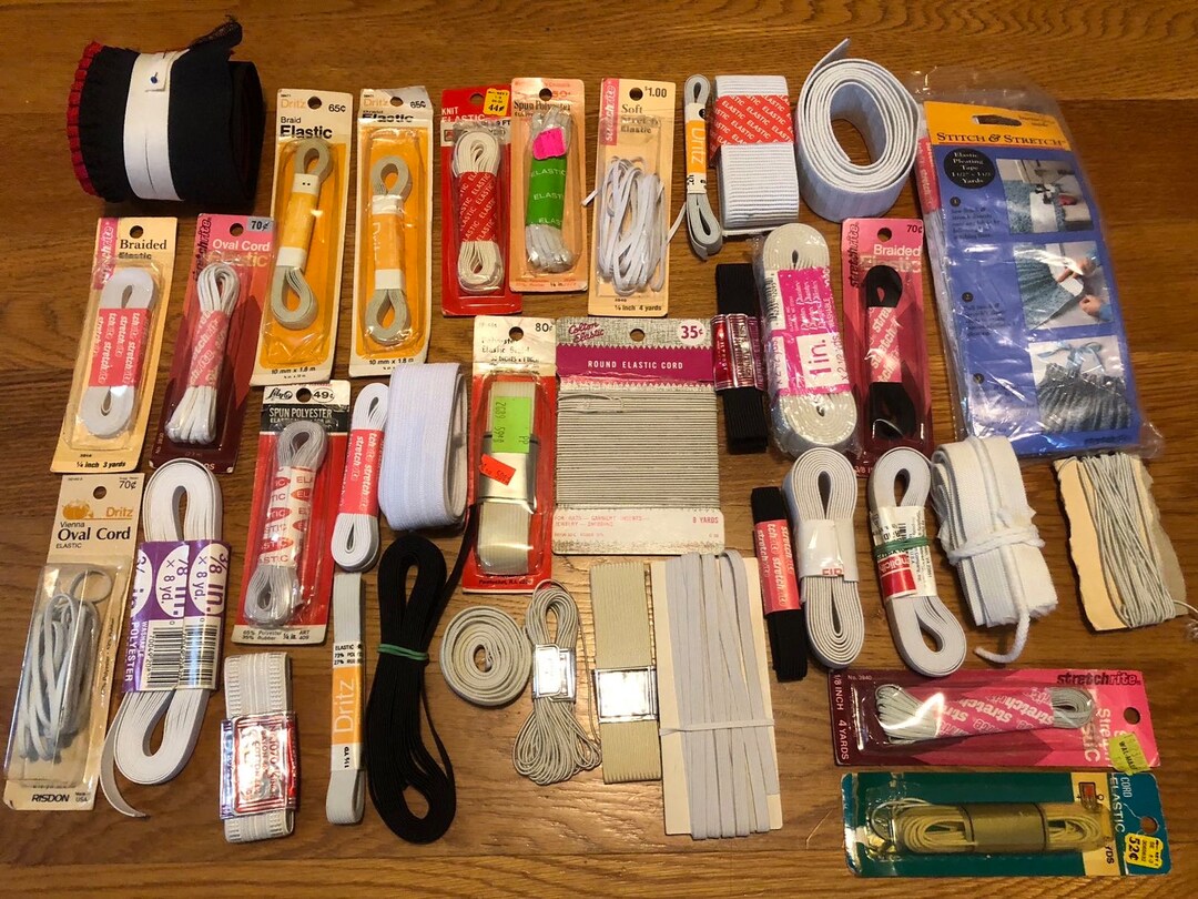 Elastic Vintage Newer Packages Partials Pieces Estate Lot - Etsy