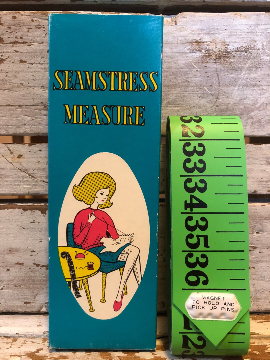 Vintage Oversized Tape Measure Original Box Measuring Tape Seamstress ...