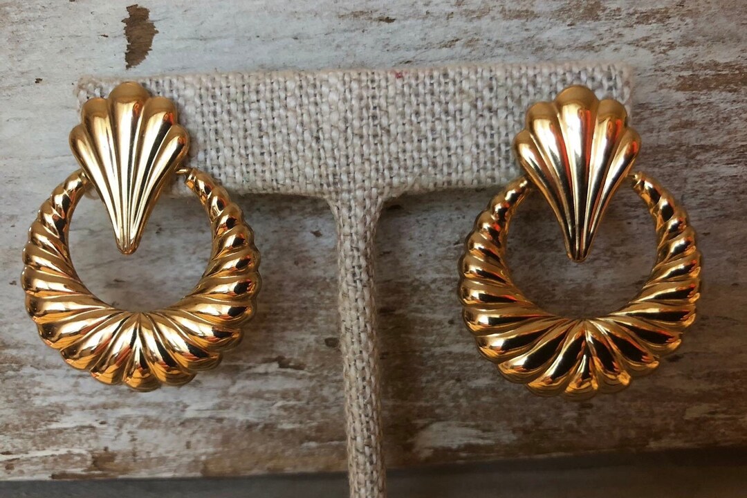 Vintage Carla 14k GF Earrings Shrimp Doorknockers - Etsy